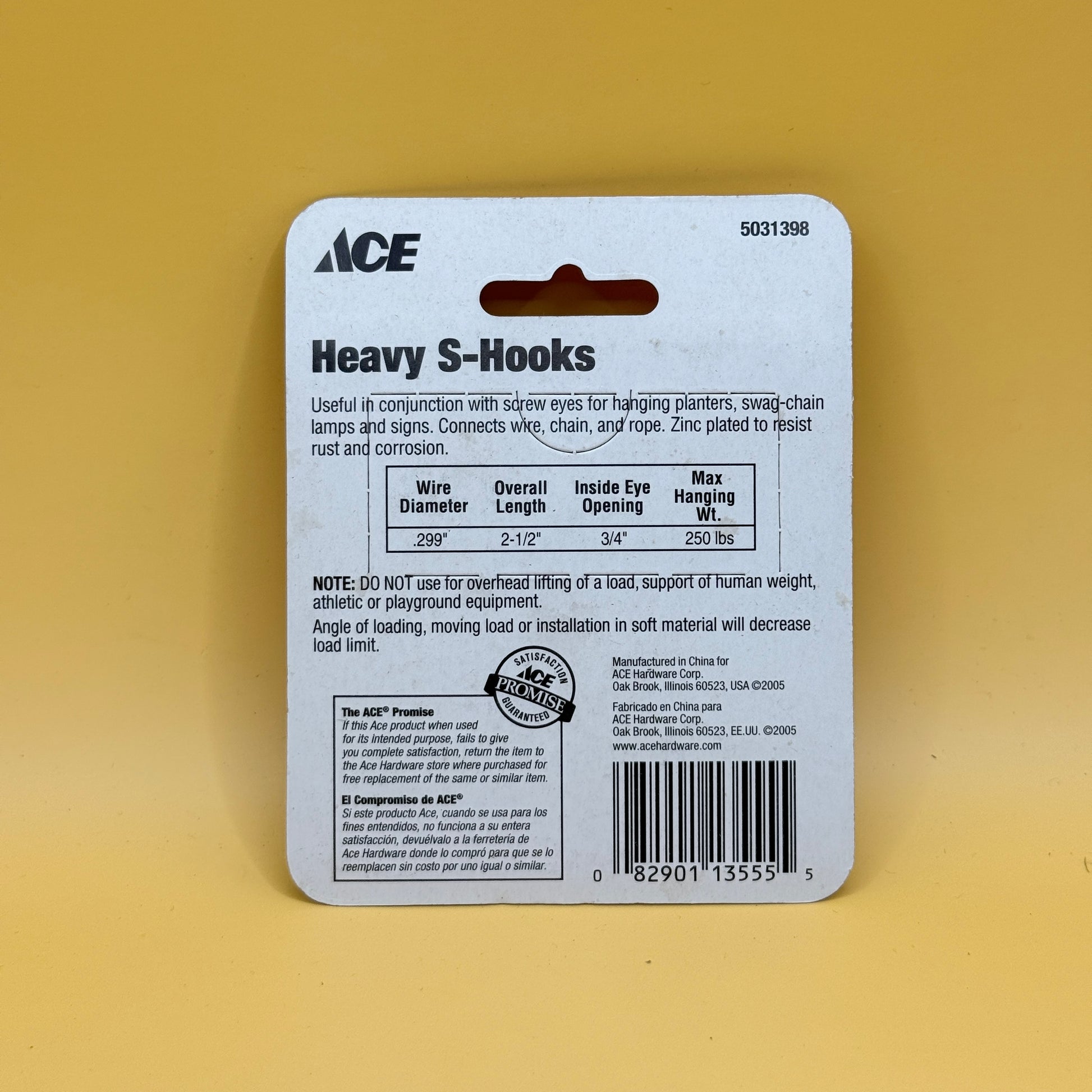 ACE Heavy S-Hooks – 2 Pack (2.5" / 250lb Rated) – The Value Junction