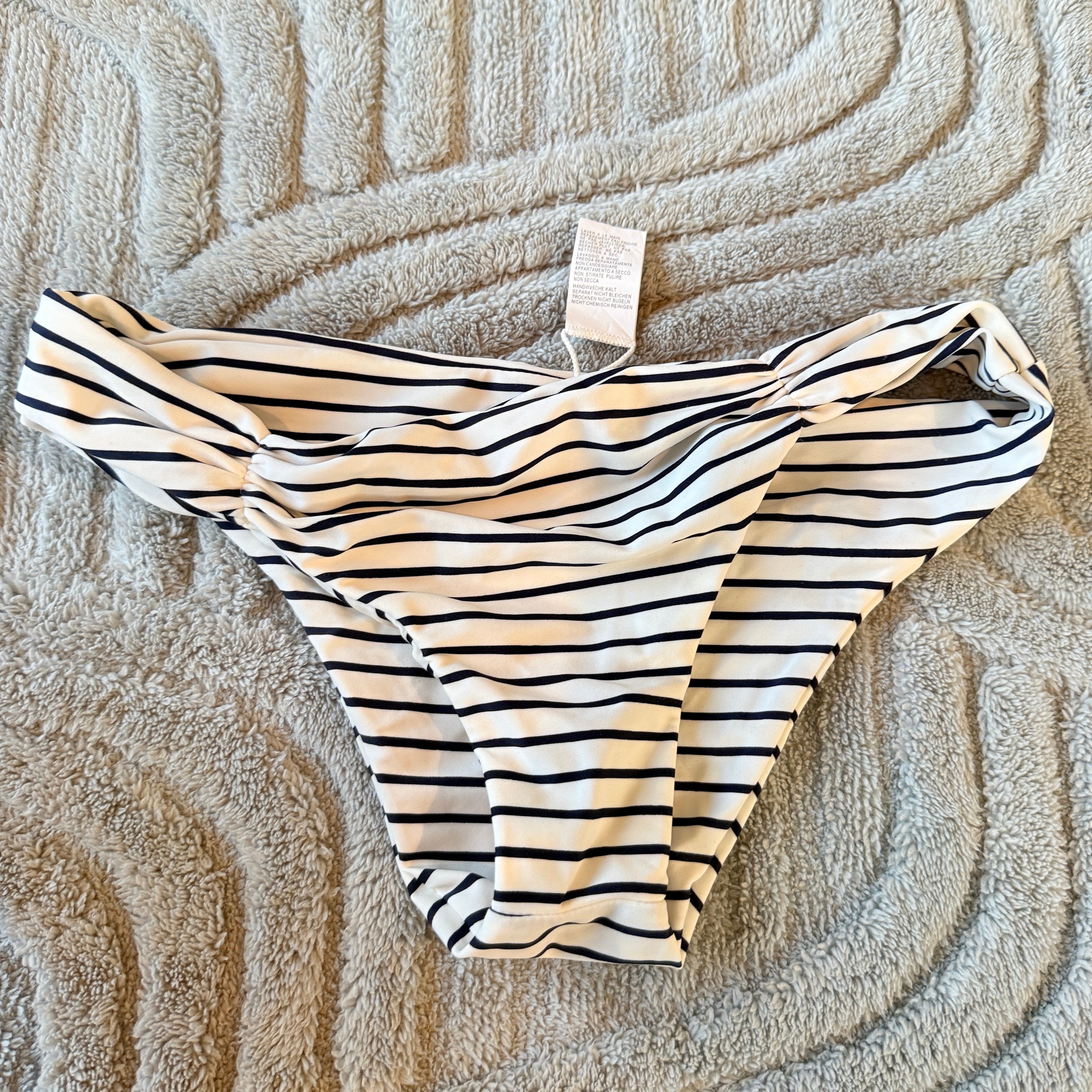 Monday Swimwear Size S Ivory & Black Striped Bikini Bottoms – The Value ...