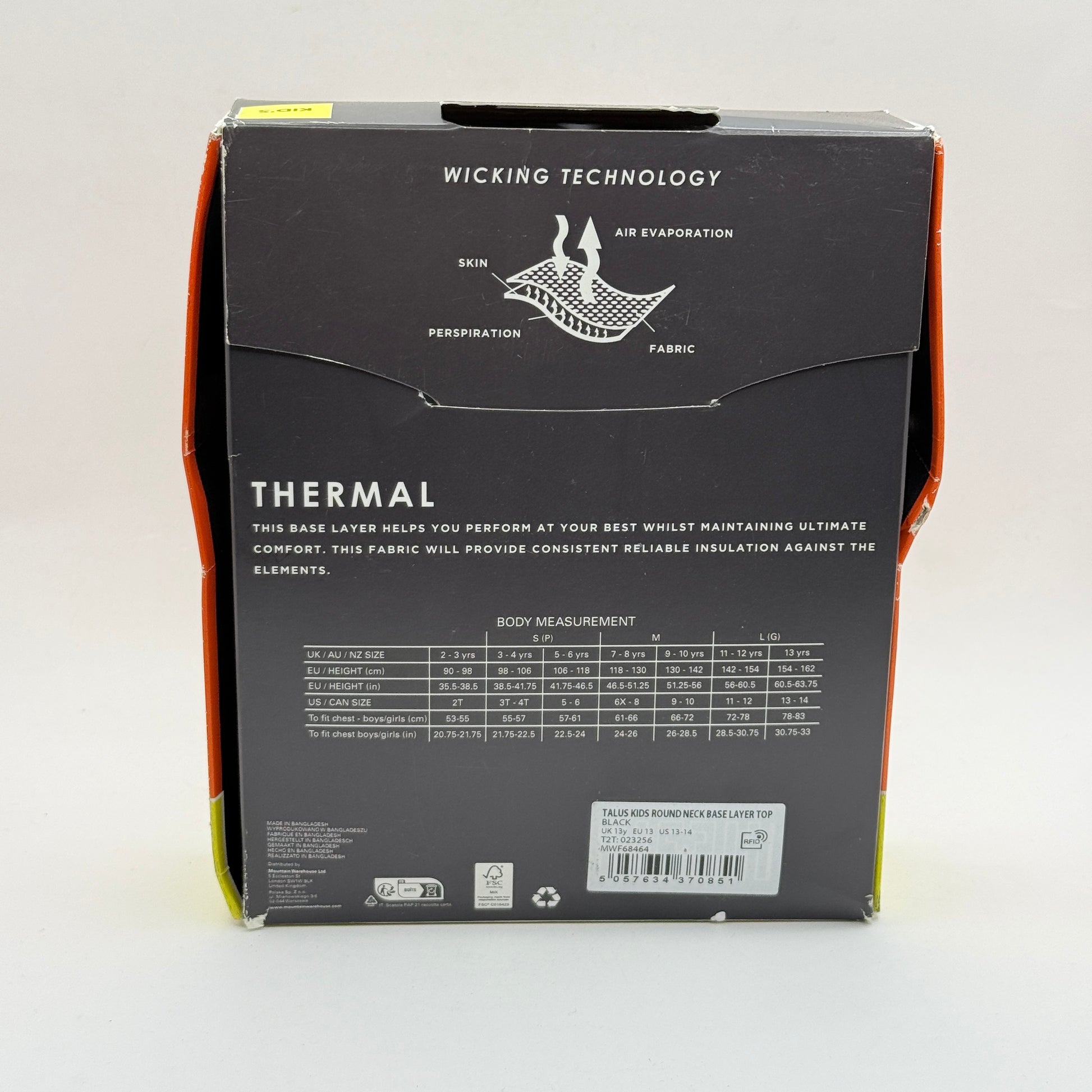 Mountain Warehouse Kids Thermal Round Neck Top – Age 13 (Black) – The ...