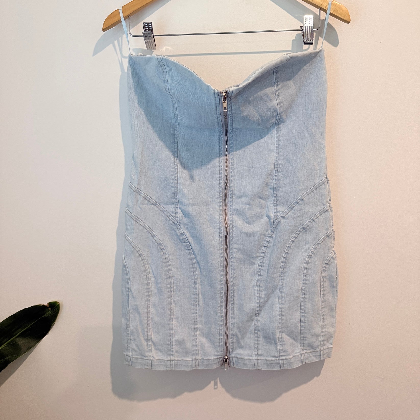 Glassons Light Blue Denim Strapless Dress – Size 10 – The Value Junction